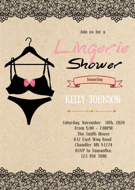 Lingerie Shower Invitation Template Postermywall