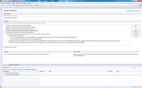 eclipse ide setup platform target dependency error ide and build