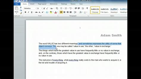 word 2010 select delete and replace text microsoft