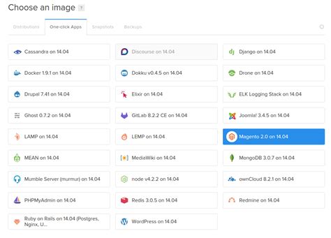 how to use the magento one click install image digitalocean