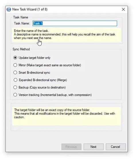synchronisation de fichiers et dossiers sur windows