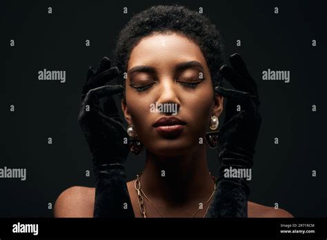 Portrait Of Elegant And Short Haired African American Woman With
