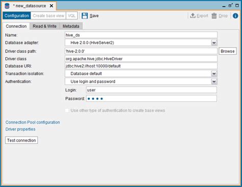 connecting to apache hive
