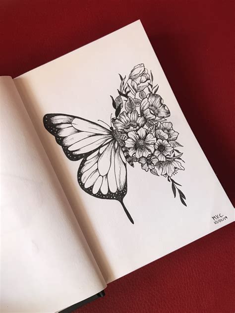 Butterfly Flying Away Drawing
