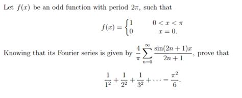 Solved Let F X Be An Odd Function With Period 2π Such That