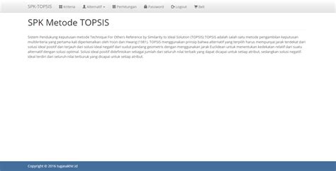 source code spk metode topsis php tugasakhir id