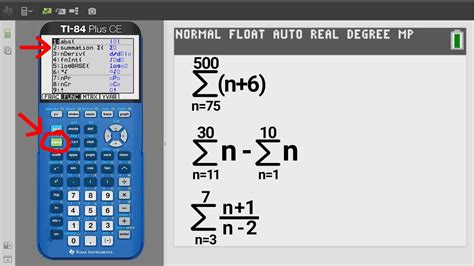 Find The Sum Of An Arithmetic Series Sequence Ti 84 Plus Ce Youtube
