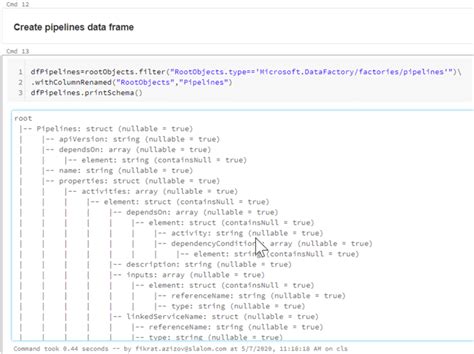 create azure data factory inventory using databricks