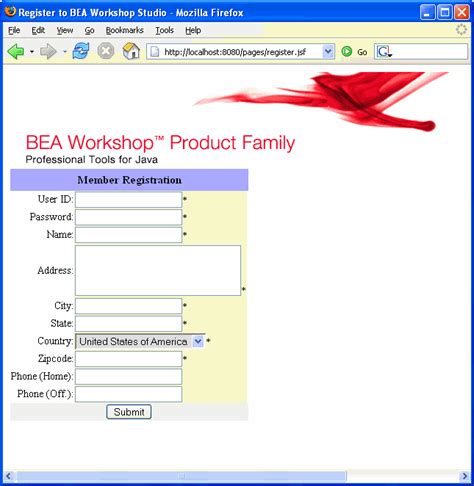workshop for jsf tutorial running the application