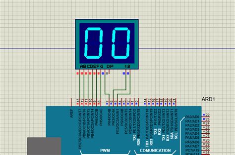 proteus how to control a dual 7 segment display in arduino protues