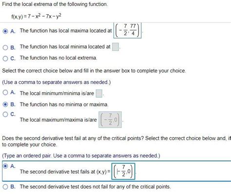 Solved Find The Local Extrema Of The Following Function