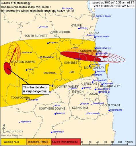 Southeast Qld Severe Thunderstorm Warning Giant Hail Destructive