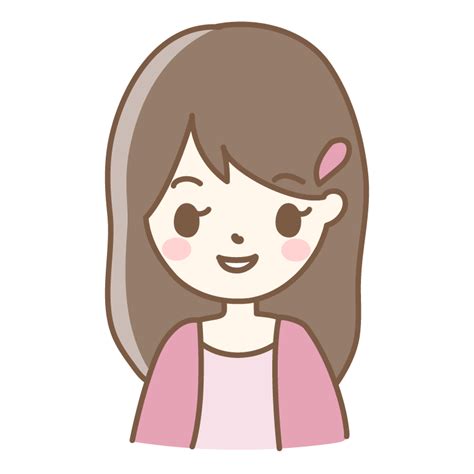 笑顔の表情の女性のイラスト 無料のフリー素材 イラストエイト