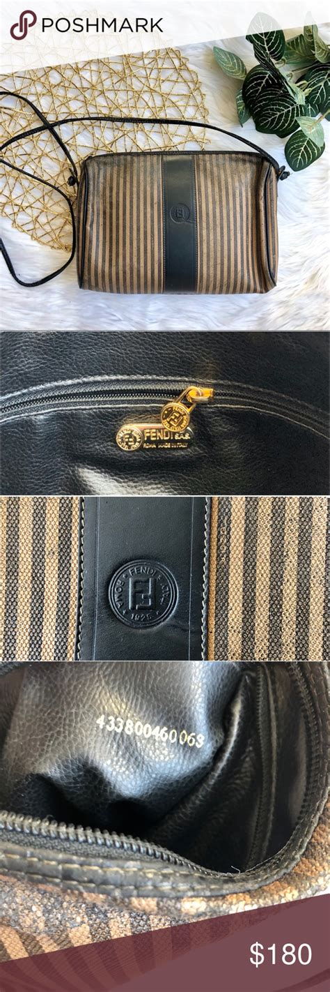 Fendi Authentic Pequin Striped Crossbody Purse Fendi Vintage Genuine