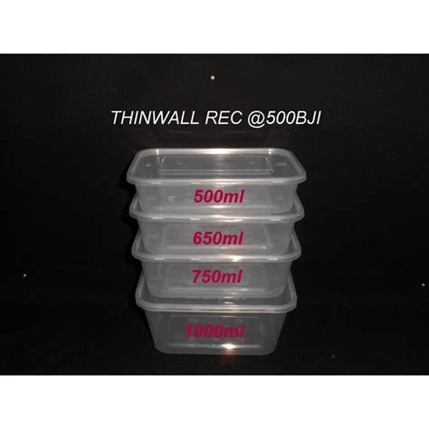 Jual Thinwall Rectangle Ukuran 500ml 650ml 750ml 1000ml Shopee