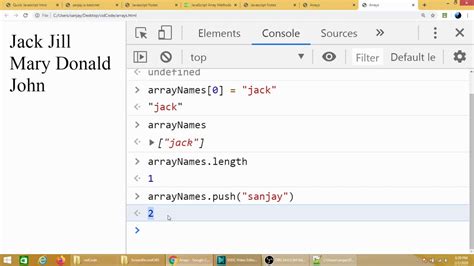 javascript array intro youtube