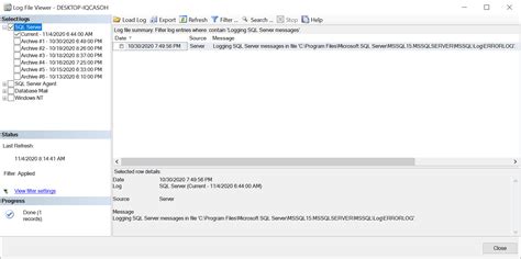 search sql server error log files simple talk