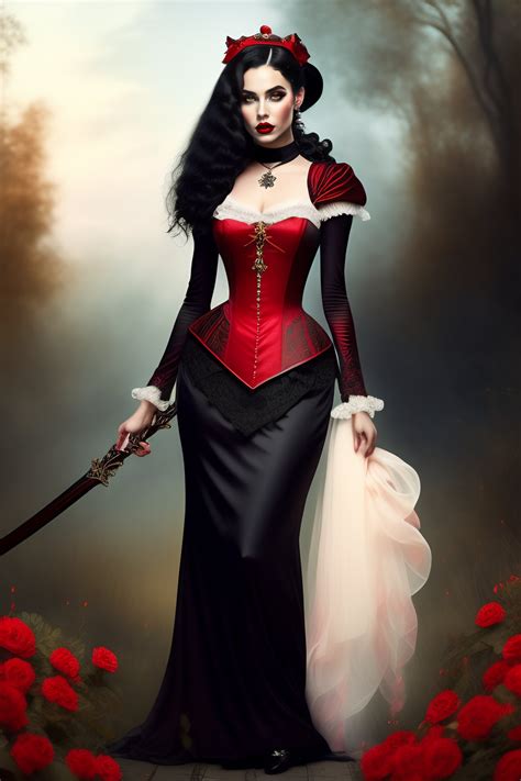 Lexica Beautiful Young Vampire Woman Black Victorian Era Dress Full