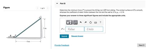 Solved Part B Figure 1 Of 1 Determine The Minimum Force P To