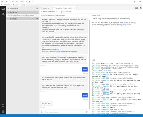 envío de mensajes de bienvenida a los usuarios bot service bot