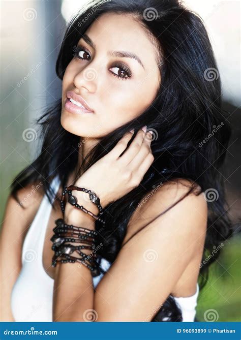 Beautiful Woman With Long Dark Hair Stock Image Image Of Model