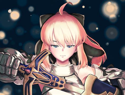 Safebooru 1girl Armor Armored Dress Artoria Pendragon All Black Bow