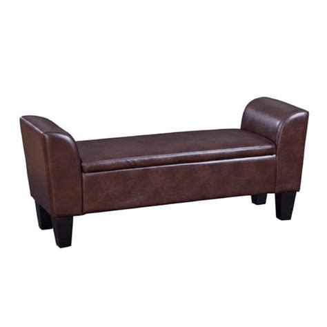 Chloe Faux Leather Storage Bench