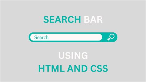 how to make search bar with html and css youtube