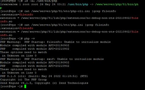 php 8 1 php startup fileinfo unable to initialize module aapanel
