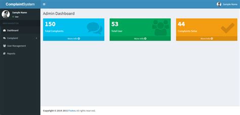 complaint management system free template in php and bootstrap