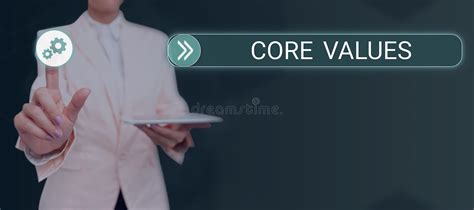 conceptual display core values business overview principles which