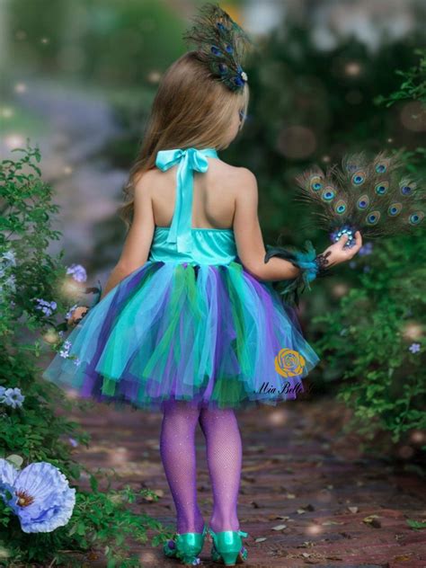 Girls Halloween Costumes Peacock Fairy Tutu Dress Mia Belle Girls