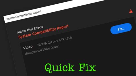 system compatibility report unsupported video drivers adobe after