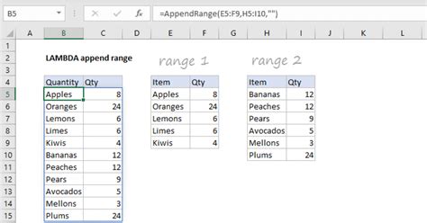 lambda append range excel formula exceljet