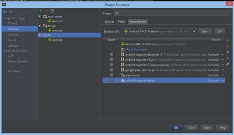 using android support design library in intellij idea