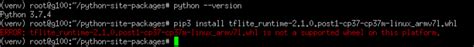 tf lite wheel is not supported on platform including armv7