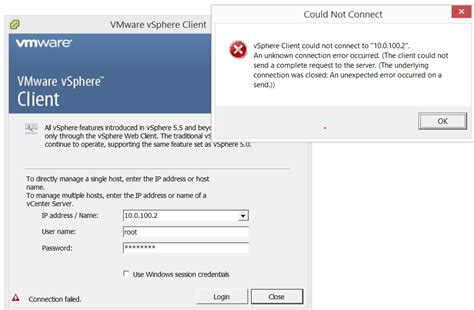 esxi client cannot connect host vmware technology network vmtn