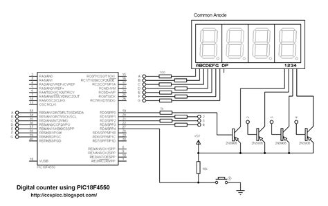interfacing pic18f4550 with 7 segment display ccs c