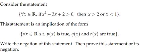 Solved Consider The Statement {∀x∈r If X2−3x 2 0 Then X 2