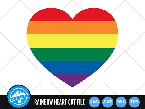 Rainbow Heart Svg Files Pride Heart Cut Files Lgbtq Love Etsy