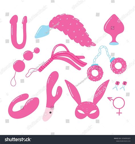 Set Sex Toys Collection Toys Adults Stock Vector Royalty Free