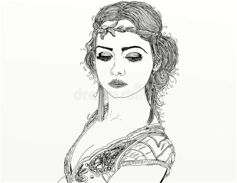 Fashionable Woman Sketch Stock Illustration Illustration Of Expression