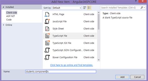 asp core angular 2 crud with animation using template