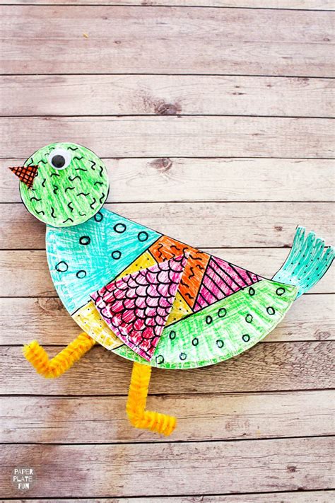 Make A Colorful Paper Plate Bird Craft Paper Plate Fun