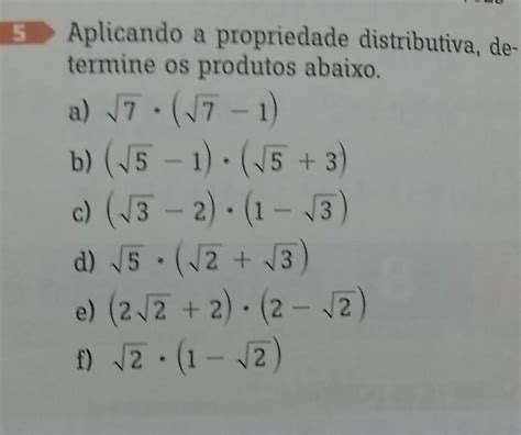 Aplicando A Propriedade Distributiva Determine Os Produtos Abaixo