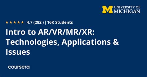 intro to ar vr mr xr technologies applications and issues coursera