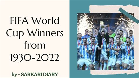 Fifa World Cup Winners From 1930 2022 Static Gk Sarkari Diary