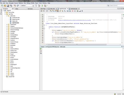 magento 1 7 error in mtaf while running sample test in