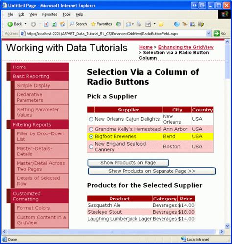 adding a gridview column of radio buttons vb microsoft
