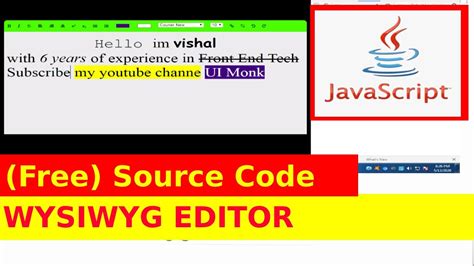 11th javascript project wysiwyg editor tutorial with source code
